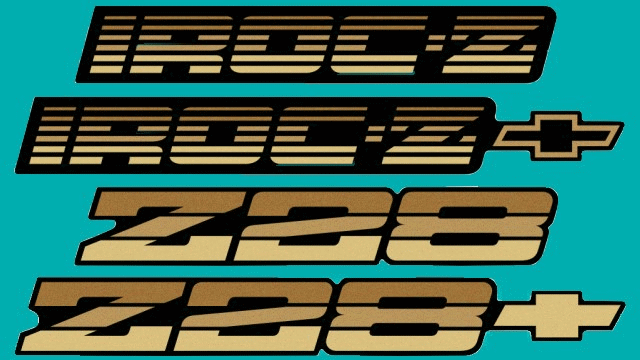 1982-90 Chevrolet Camaro Z28 and IROC-Z Decal and Stripe Kit